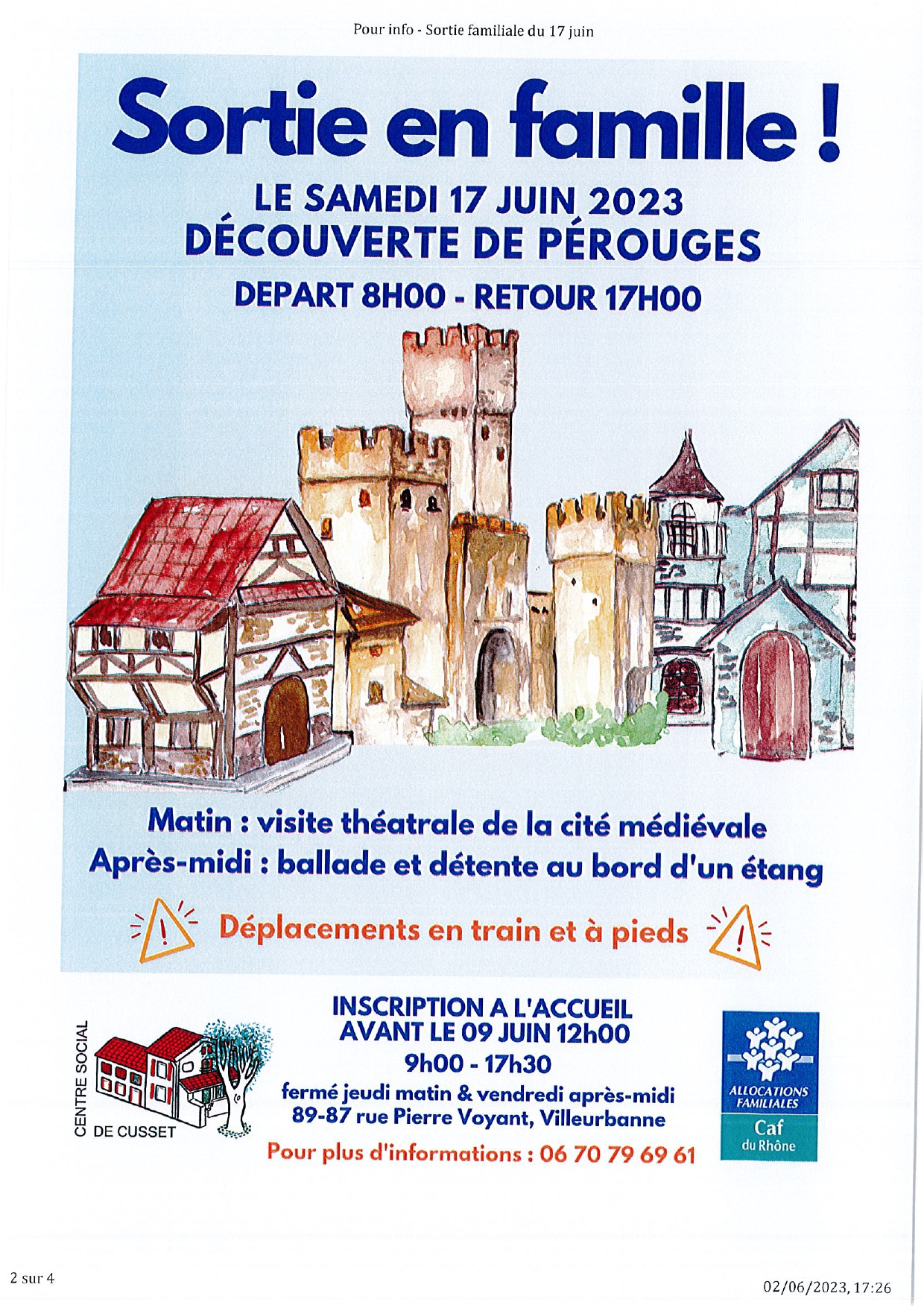 Le centre social de cusset vous propose : – Collège Gilbert Chabroux