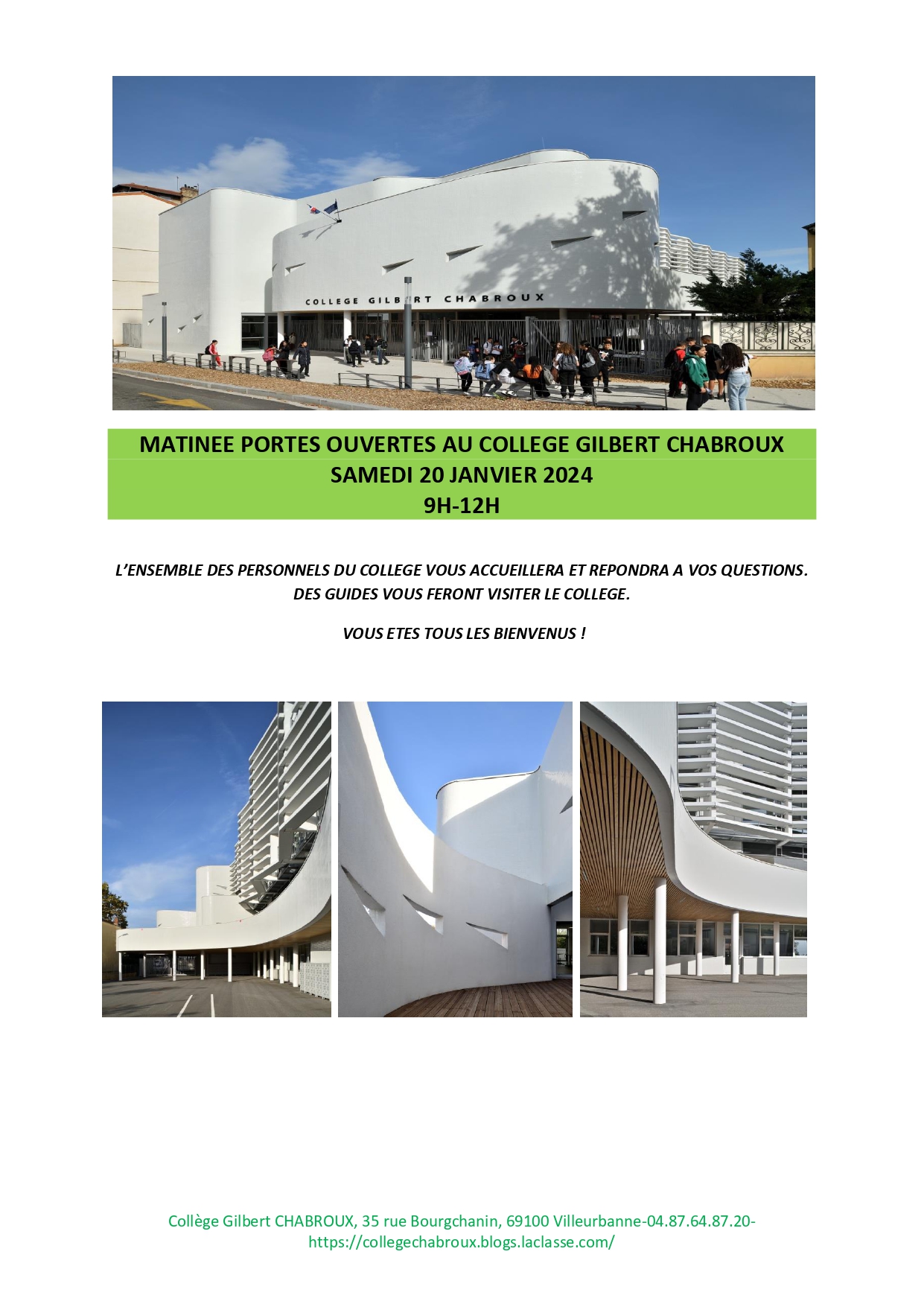 Journée portes ouvertes 2024 – Collège Gilbert Chabroux